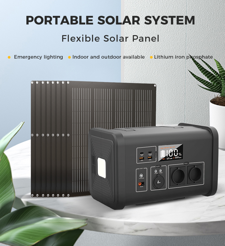 Outdoor Portable Solar Power Station With Flexible Photovoltaic Panel ...